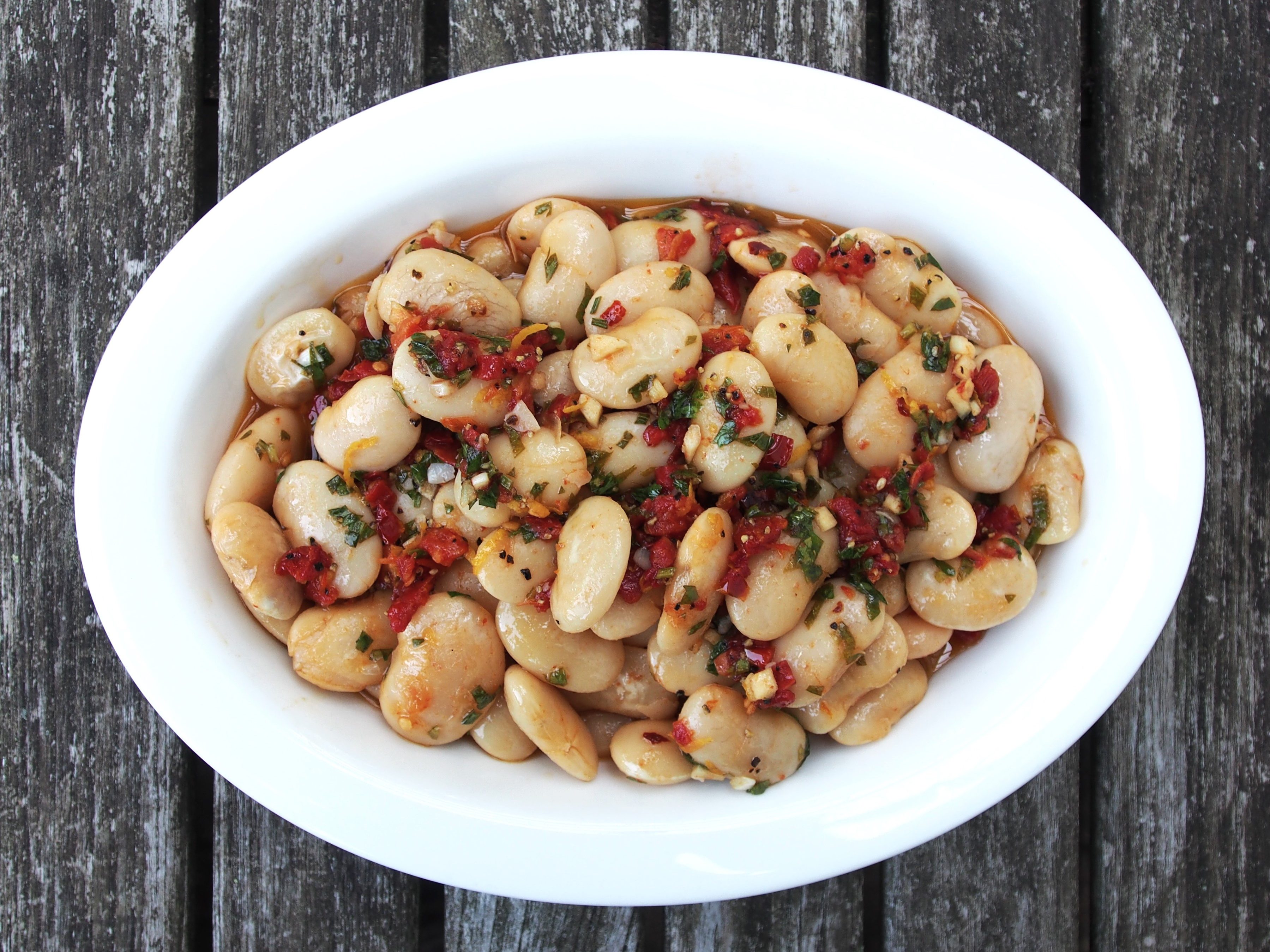 MARINATED GIGANTE BEANS WITH SUN DRIED TOMATOES – The Weathered Grey Table